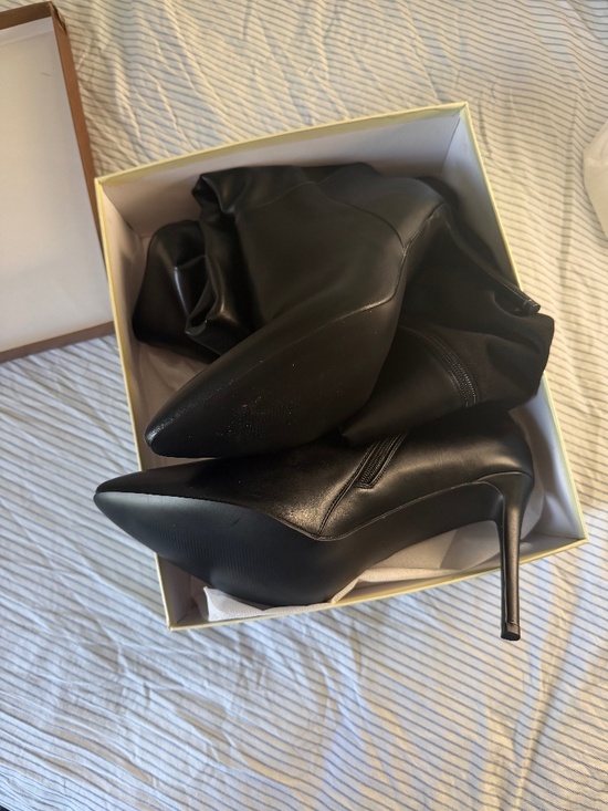 Shoes | Pointed Toe Stiletto Wide High Boots | Poshmark